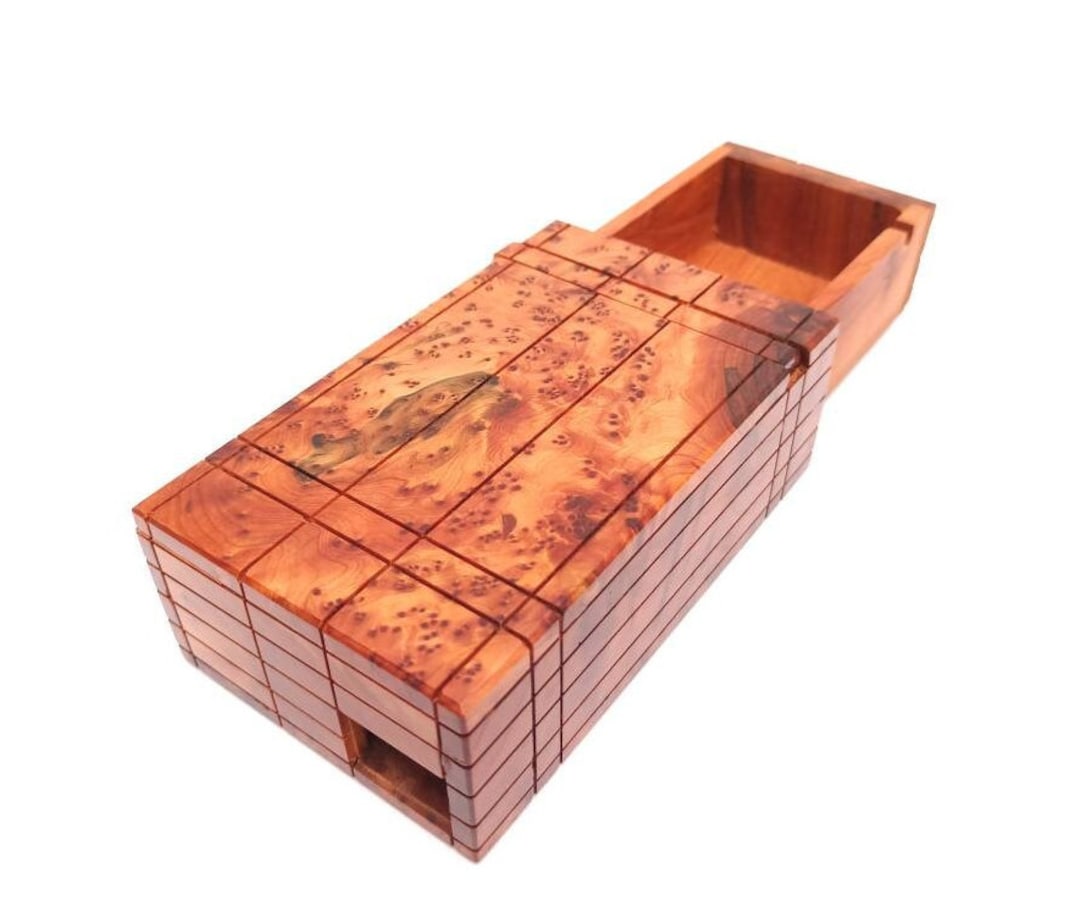 Wooden Puzzle Box Secret Jewelry Box Case Cider Wood Wooden Magic ...