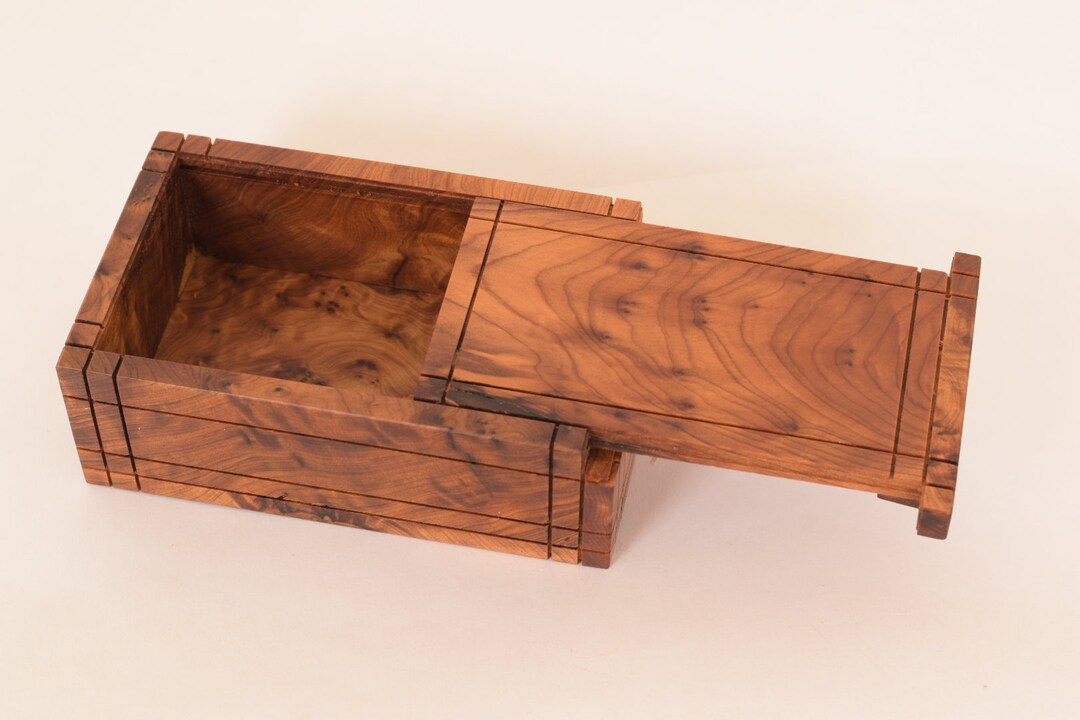 Wooden PUZZLE Box Secret Jewelry Box Case Cider Wood Wooden Magic ...