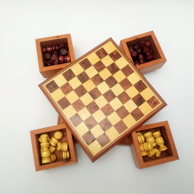 Thuya Wood Chess Game – Handmade Moroccan Puzzle Box - Etsy