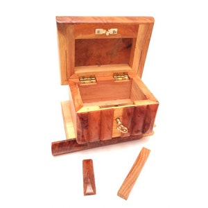 Set of 2 Wooden Puzzle Boxes Secret Jewelry Box Case Wooden Magic ...