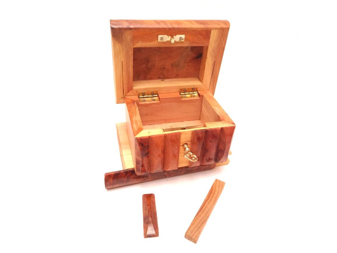 Set of 2 Wooden Puzzle Boxes Secret Jewelry Box Case - Etsy