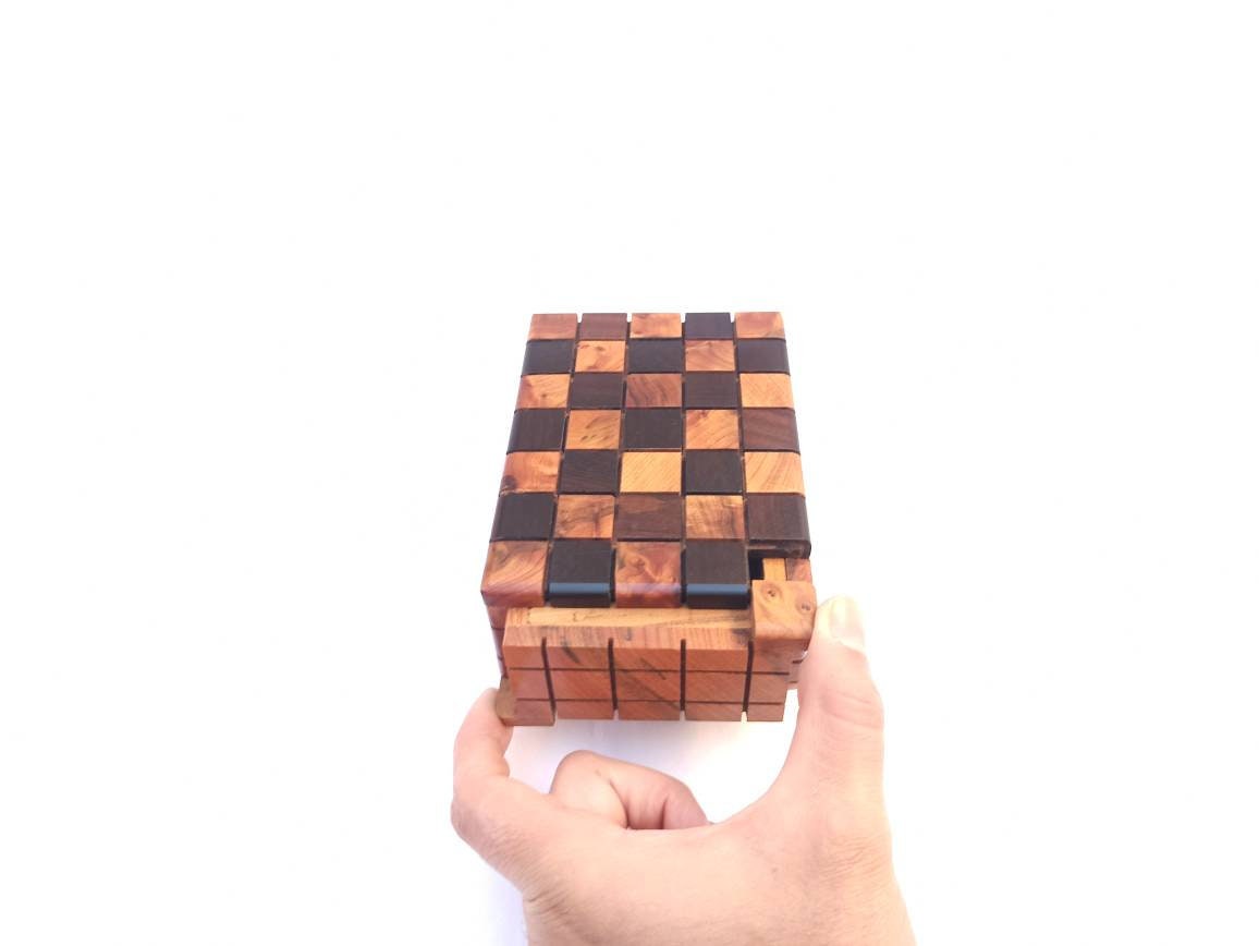 Set of 2 Wooden Puzzle Boxes Secret Jewelry Box Case - Etsy