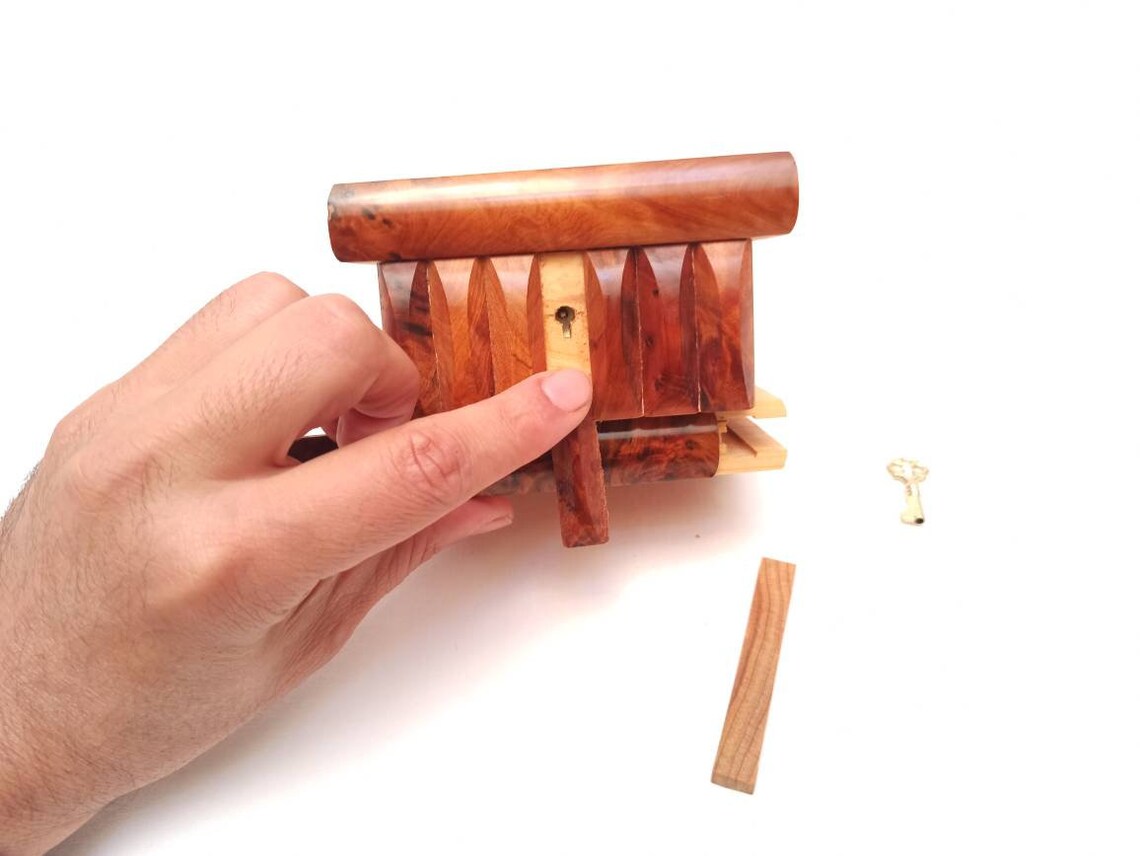 Set of 2 Wooden Puzzle Boxes Secret Jewelry Box Case - Etsy