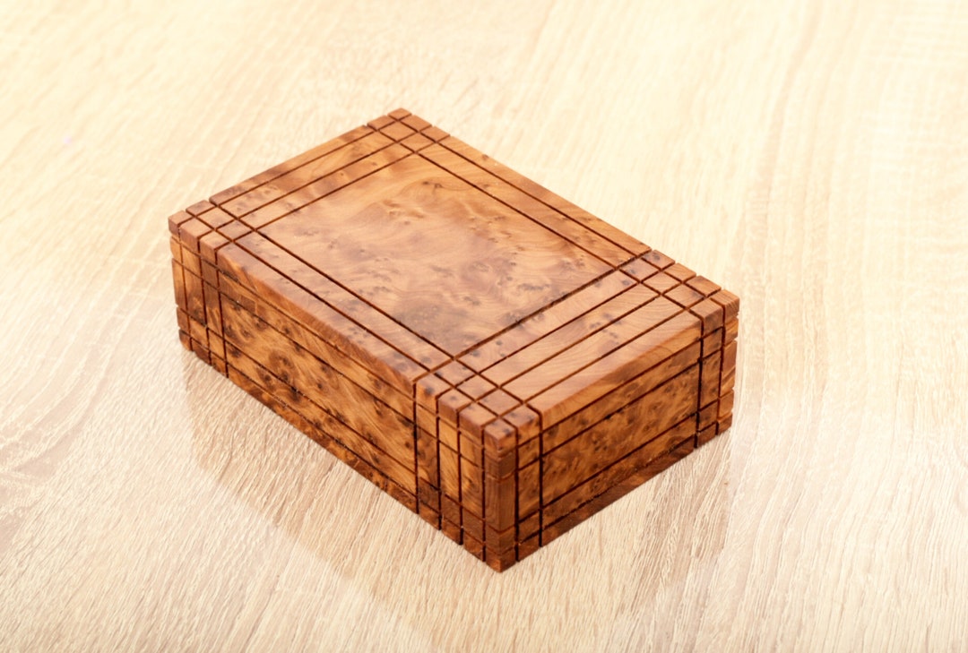 Wooden Puzzle Box Made by Thuya Wood - Secret Jewelry Box Case - Cider ...