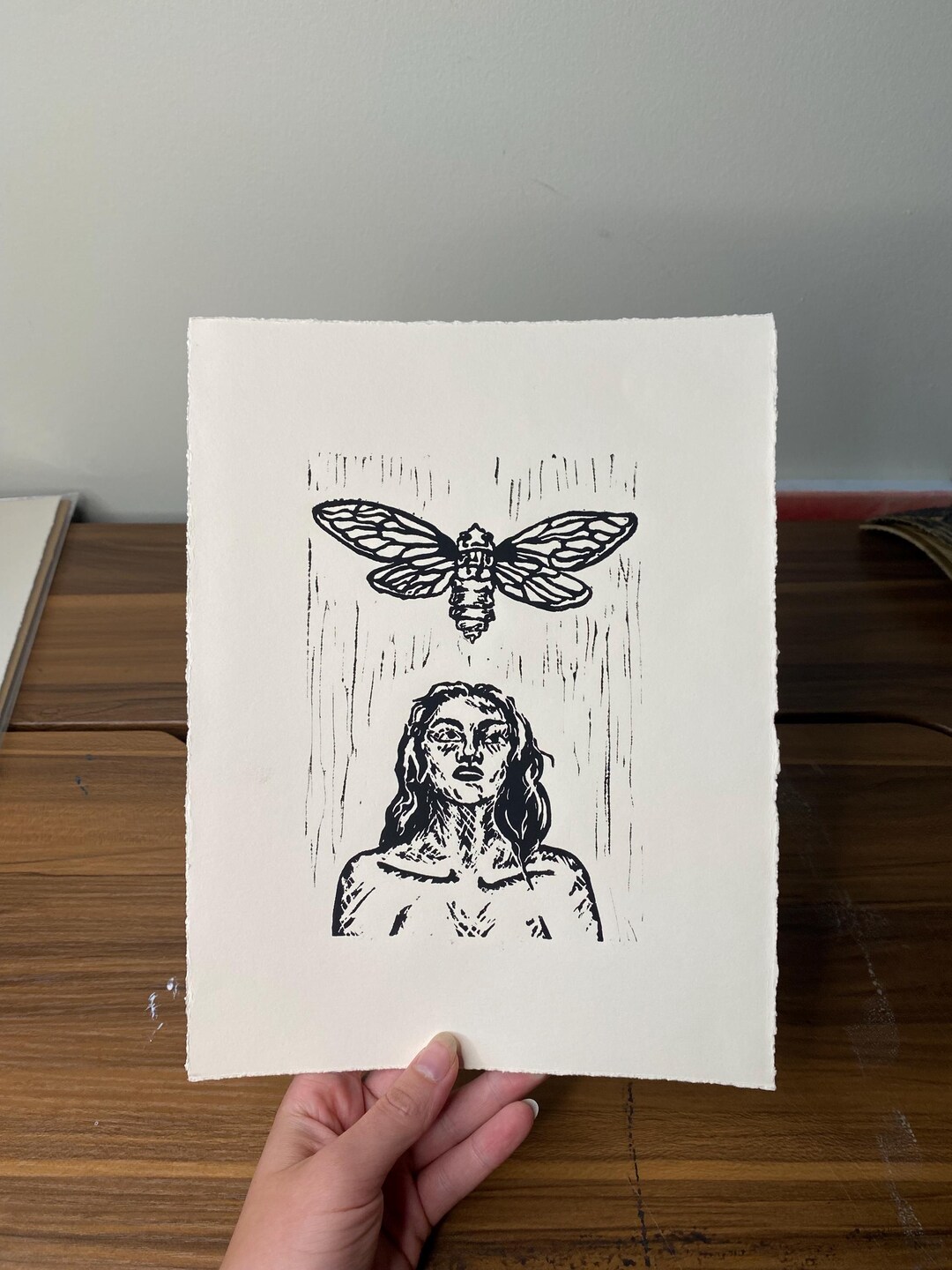 Cicada Views Linocut Print - Etsy