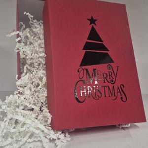 Rigid Gift Box With Lift off Lid - Printed With a Lovely Merry ...