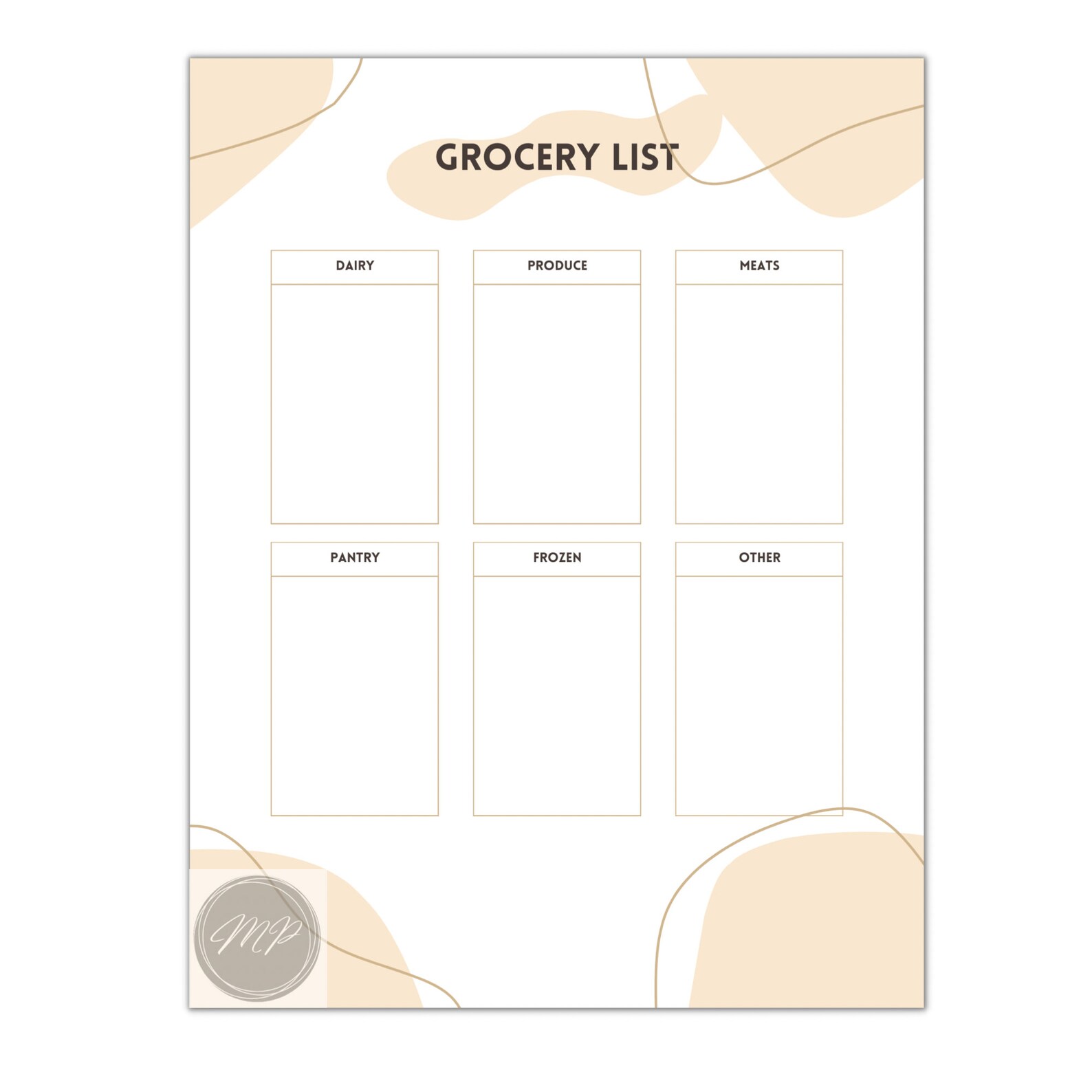 Printable Weekly Grocery List - Minimal - Easy to Use - Download - PDF ...