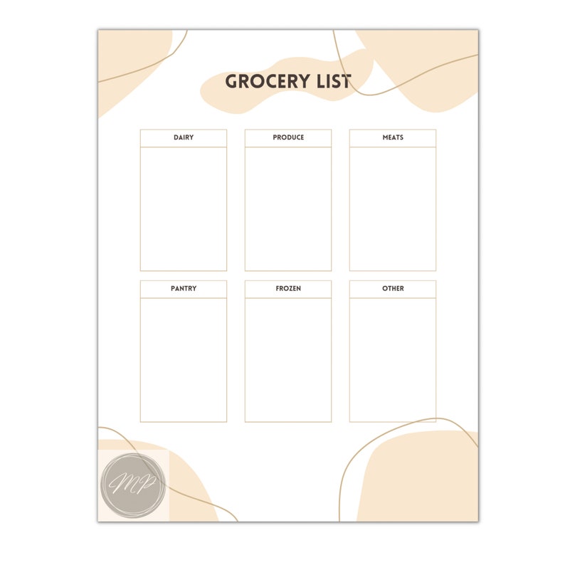 Printable Weekly Grocery List - Minimal - Easy to Use - Download - PDF ...