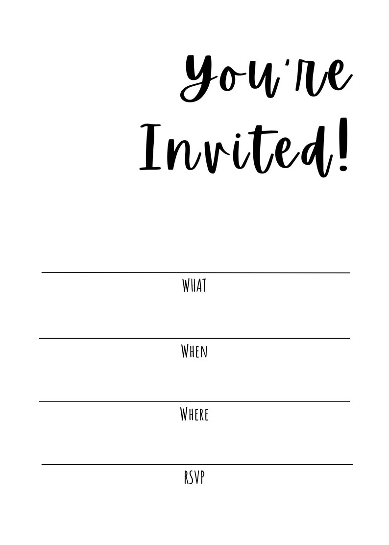 You’re Invited! Fill in the Blank Party Invitation - Instant Download ...