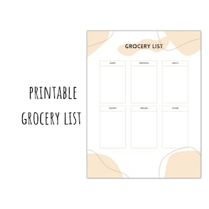 Printable Weekly Grocery List - Minimal - Easy to Use - Download - PDF ...