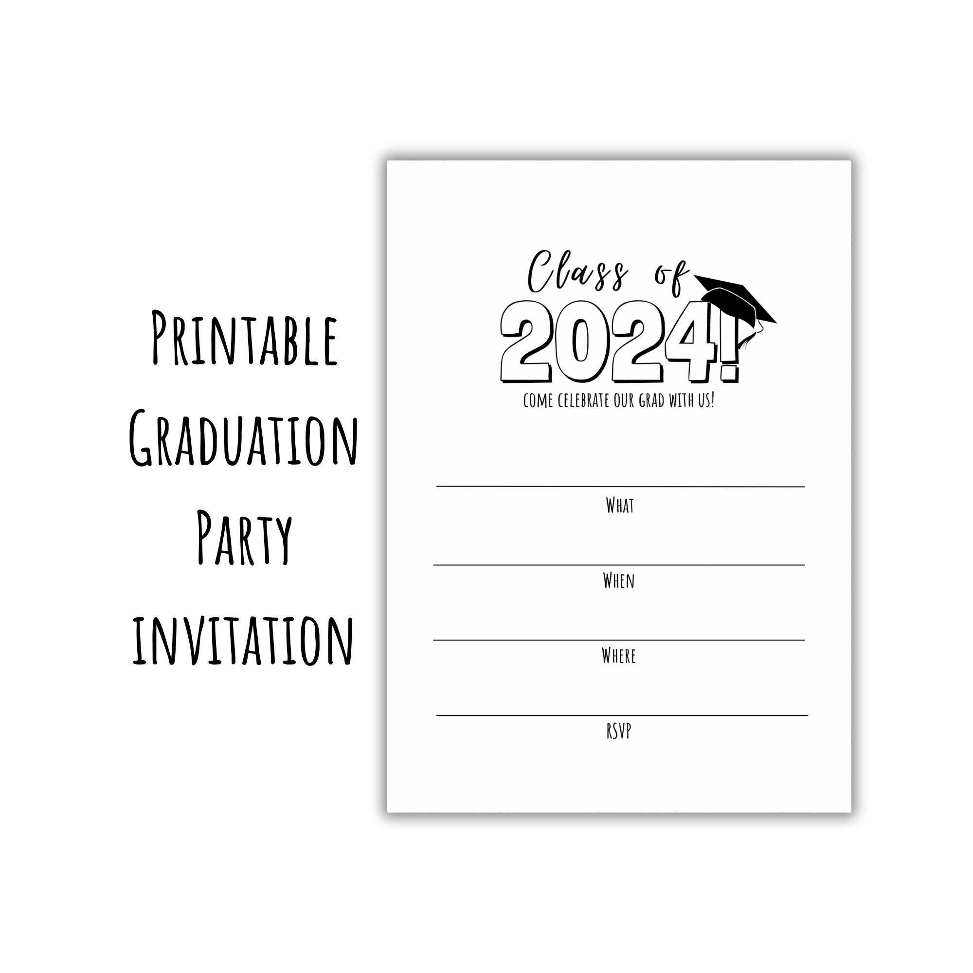 Congrats Grad! Fill in the Blank Graduation Party Invitation Instant ...