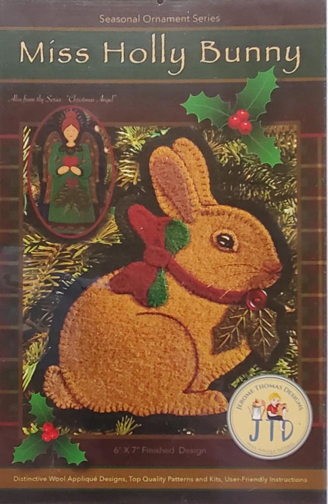 Applique Pattern Jerome Thomas Designs Wool Felt Miss Holly Bunny ...