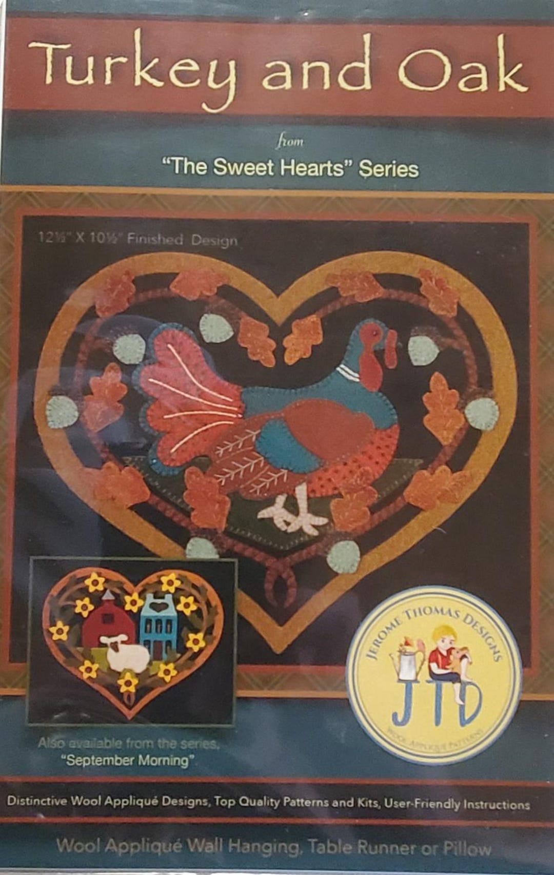 Applique Pattern Jerome Thomas Designs Wool Felt TURKEY & OAK - Etsy