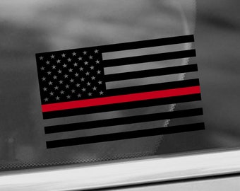 Thin Red Line Decal - Etsy