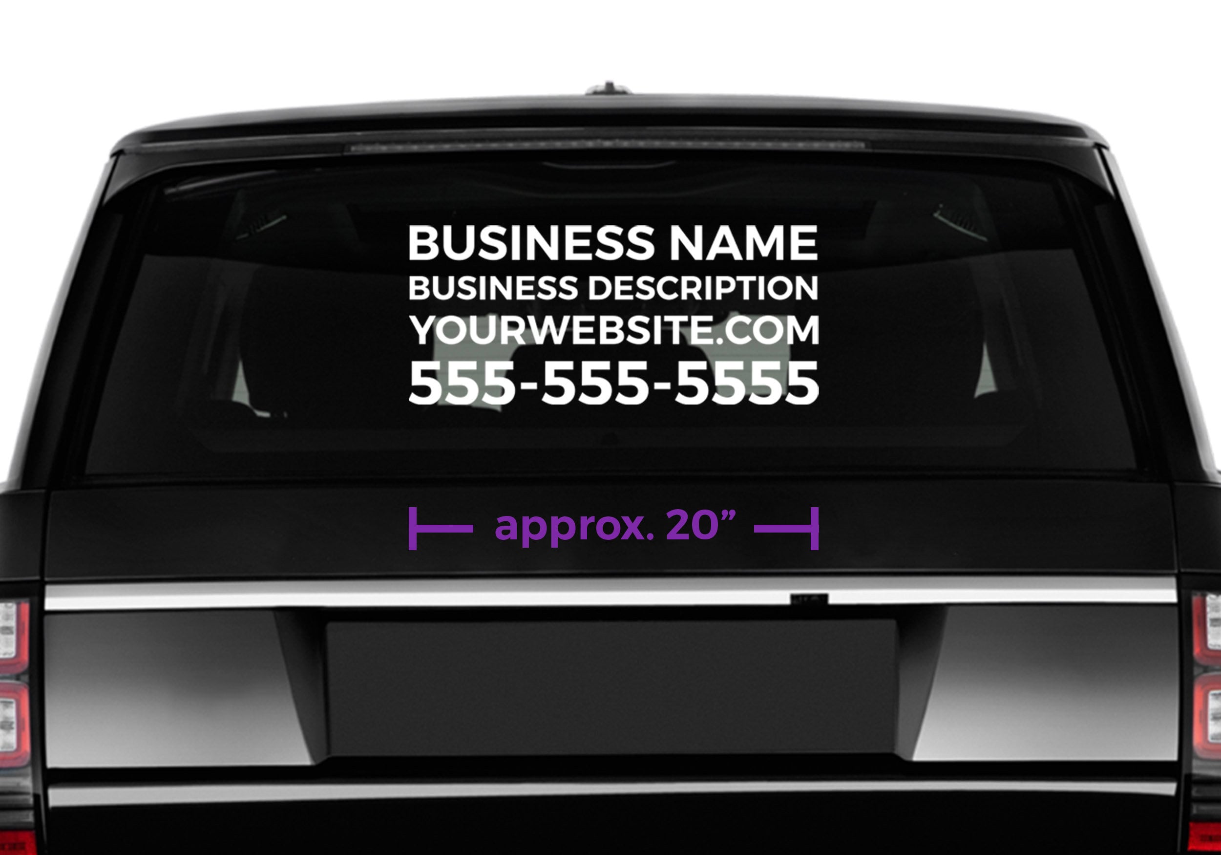 Custom Business Car Vinyl Decal Sticker - Back Windshield Custom ...