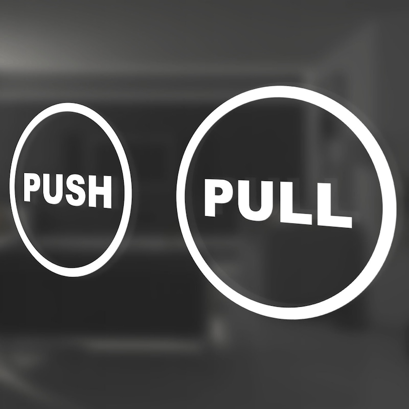 Push Pull Stickers - Etsy