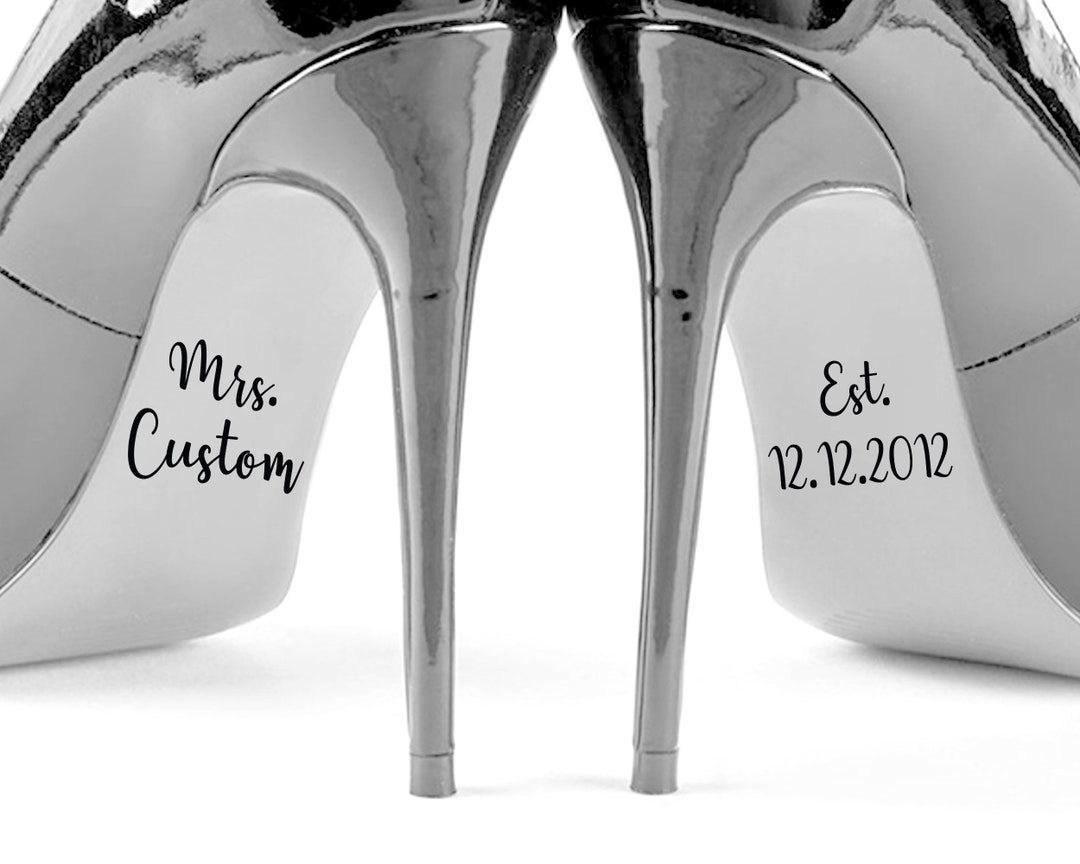 Custom Wedding Shoe Decal - Surname & Date Bridal Shoe Sticker ...