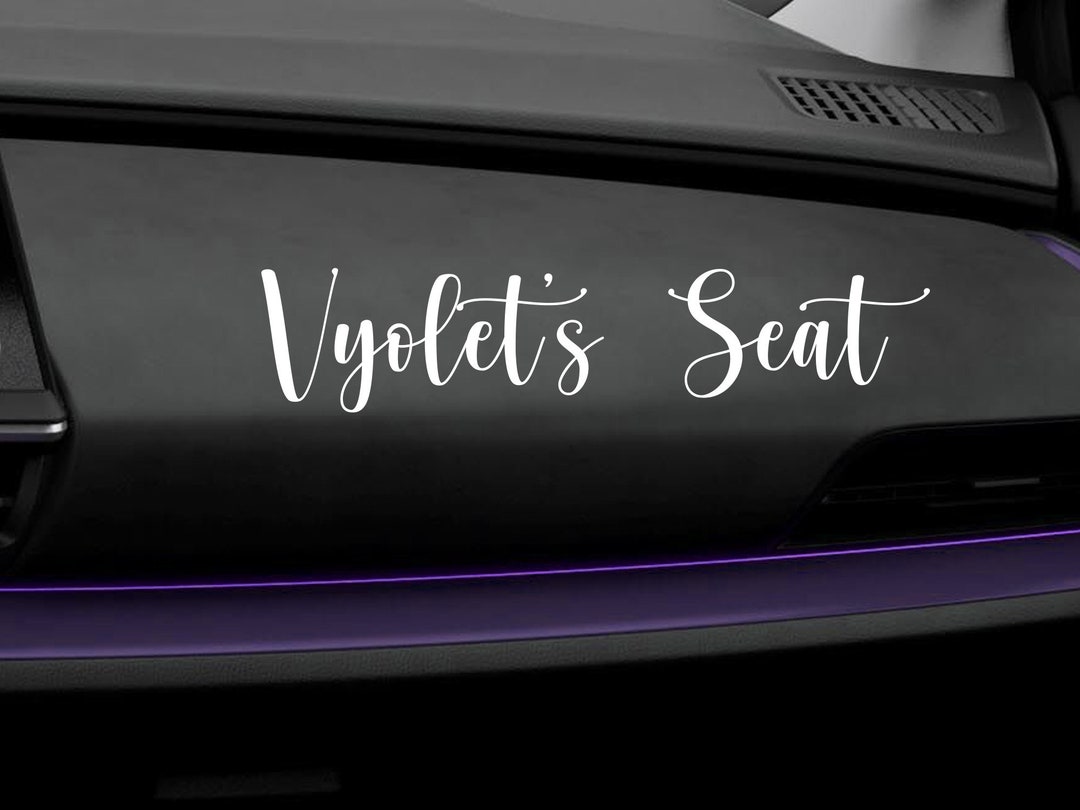 Girlfriends Name Seat Vinyl Decal - Passenger Princess Seat Sticker ...