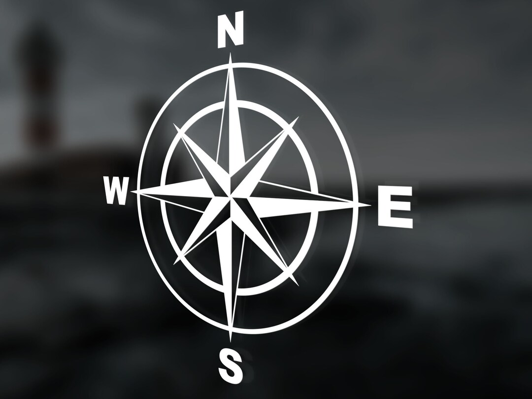 Nautical Compass Decal - Compass Vinyl Decal - Car Decal - Tumbler ...