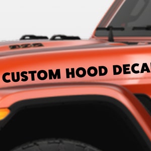 2 Custom Hood Decals - 3 Inches Tall - Car Hood Vinyl Decals - Truck ...