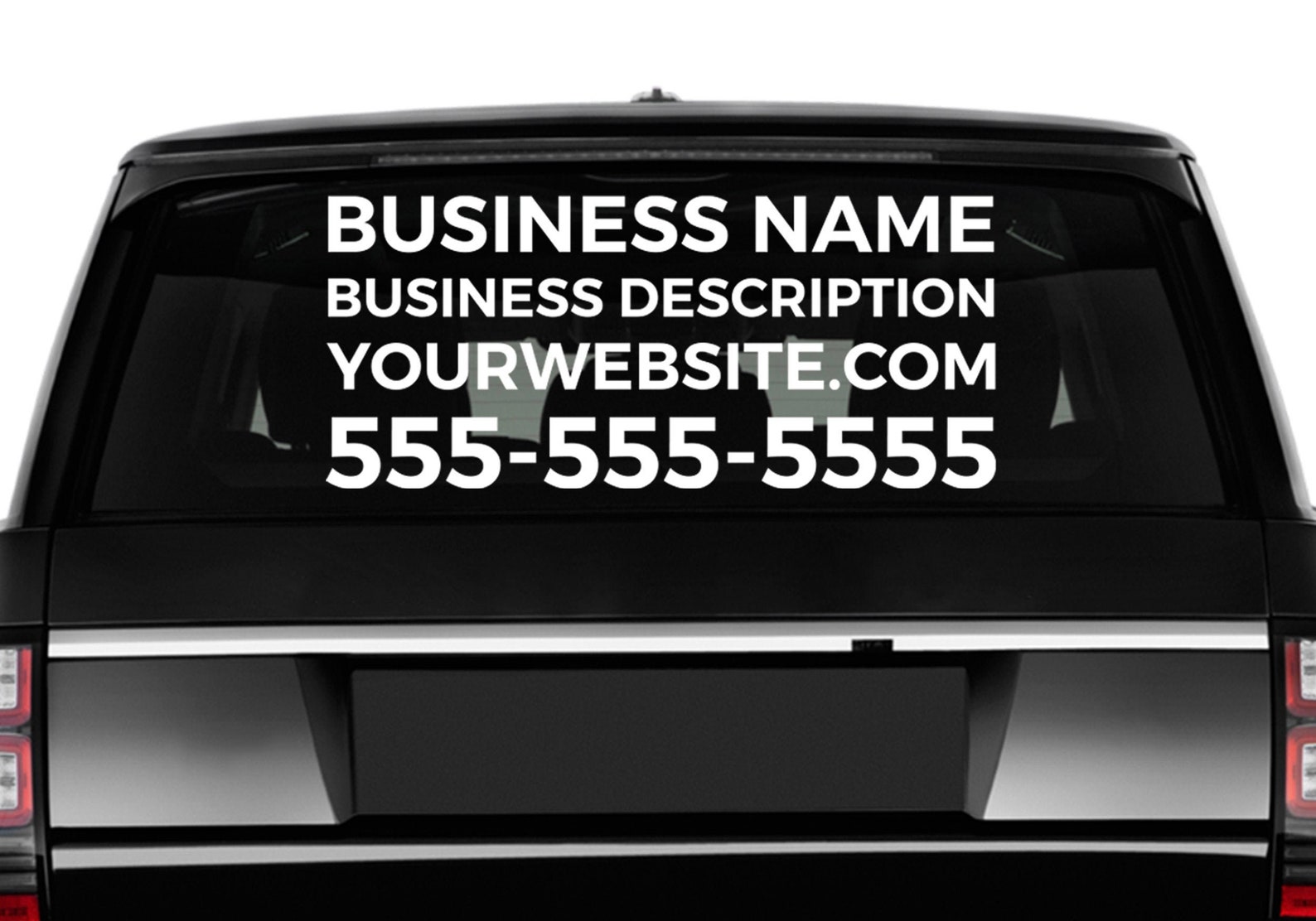 Custom Business Car Vinyl Decal Sticker - Back Windshield Custom ...