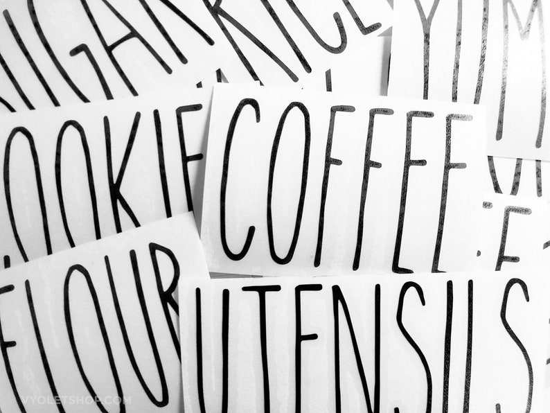 Kitchen Storage Label Decals Ceramic Food Canister Labels - Etsy