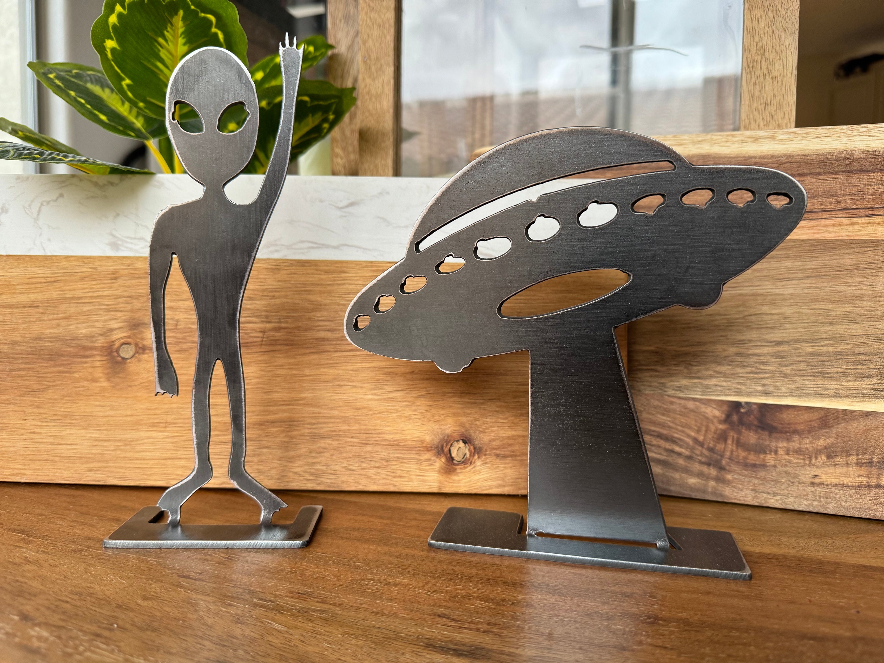 Alien and UFO Metal Statues - Etsy