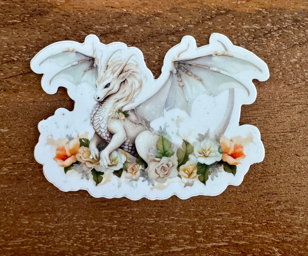 White Dragon Sticker - Etsy