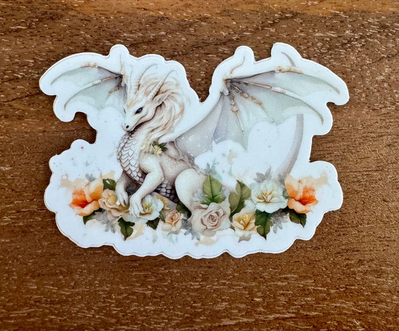White Dragon Sticker - Etsy