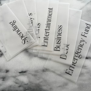 Matte Vellum Cash Envelopes Set Money Envelopes Budget System A6 A5 ...