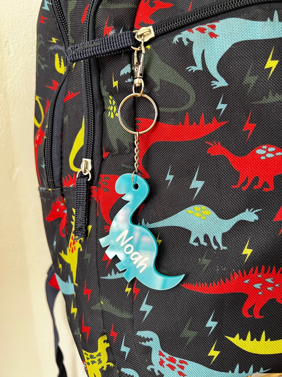 Dinosaur Backpack Tag, Dinosaur Keychain, Dino Tag, Customized Name Tag ...