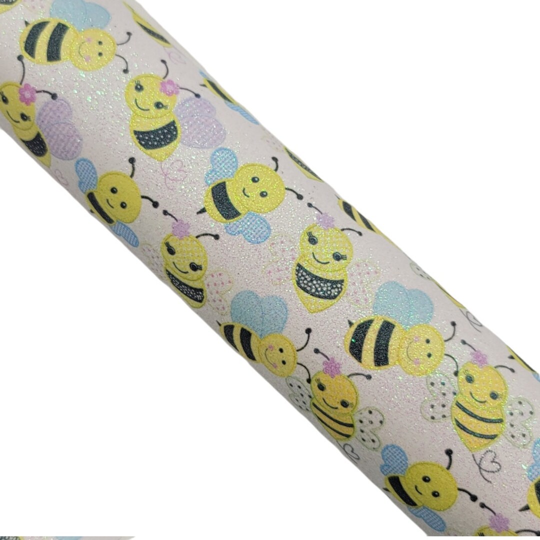 SHIMMER BEES Faux Leather Sheet, Bee Fine Glitter Sheet, Synthetic ...