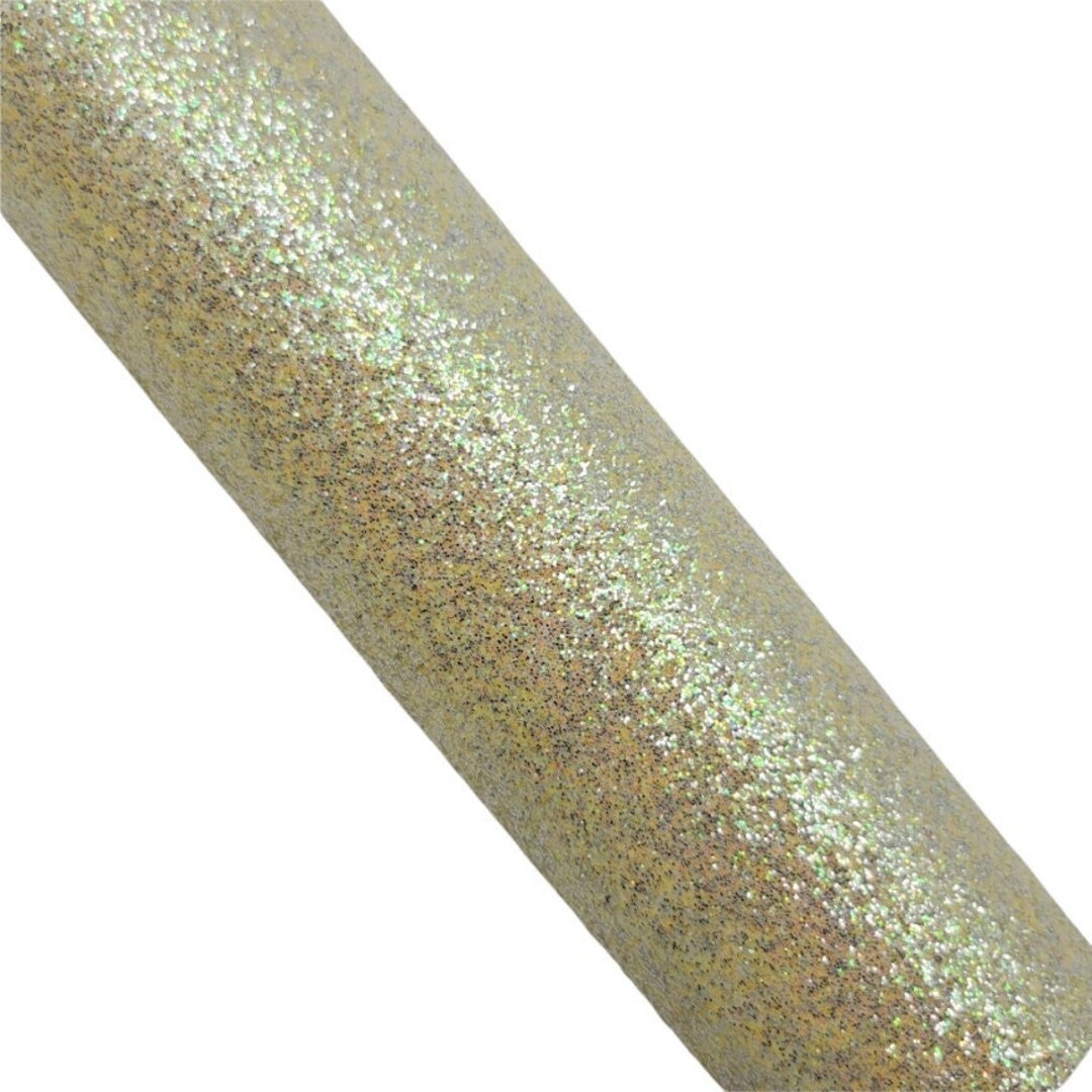 YELLOW With Silver Iridescent Soft and Thin Fine Glitter Fabric Sheet ...