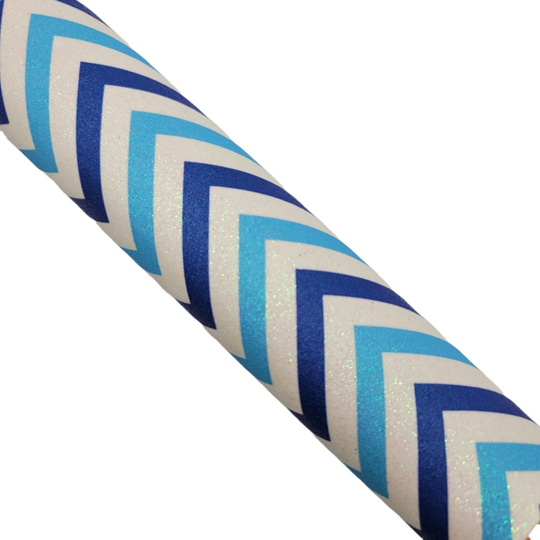 Shimmer Blue Chevron Fabric Sheet: Soft Canvas, Vinyl, Bow Making - Etsy