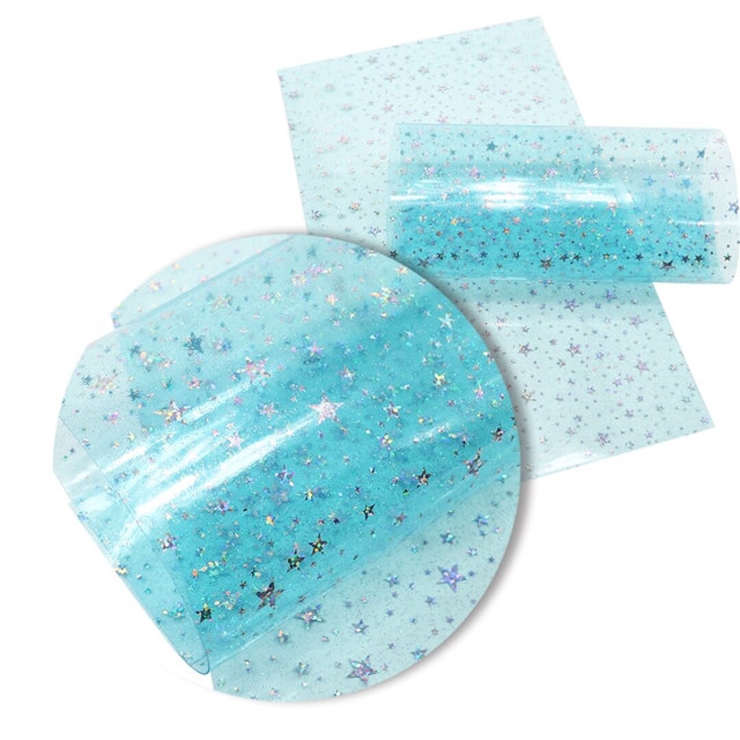 BLUE With Silver Stars Synthetic Leather, Blue With Silver Stars Jelly ...