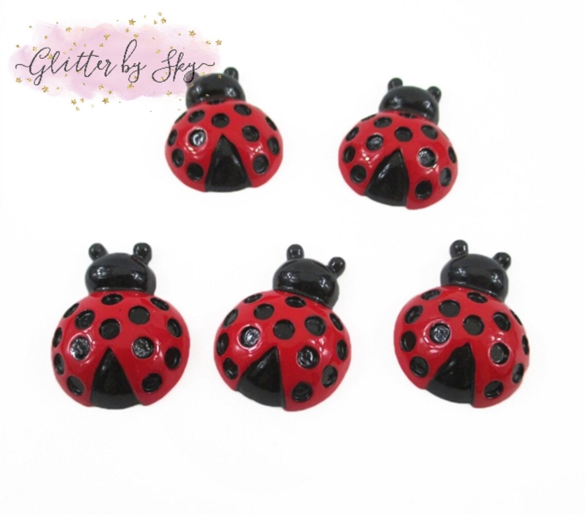 LADYBUG Flat Back 3D Resin Ladybug Embellishment BIY Hair - Etsy