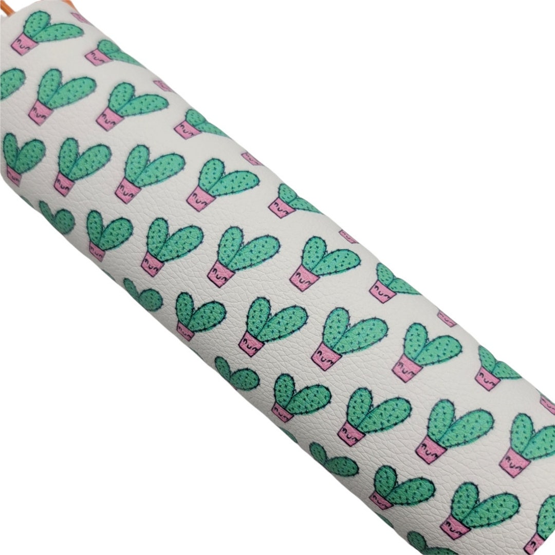 CACTUS Faux Leather Sheet, Desert Cactus Smooth Leather Fabric Sheet ...