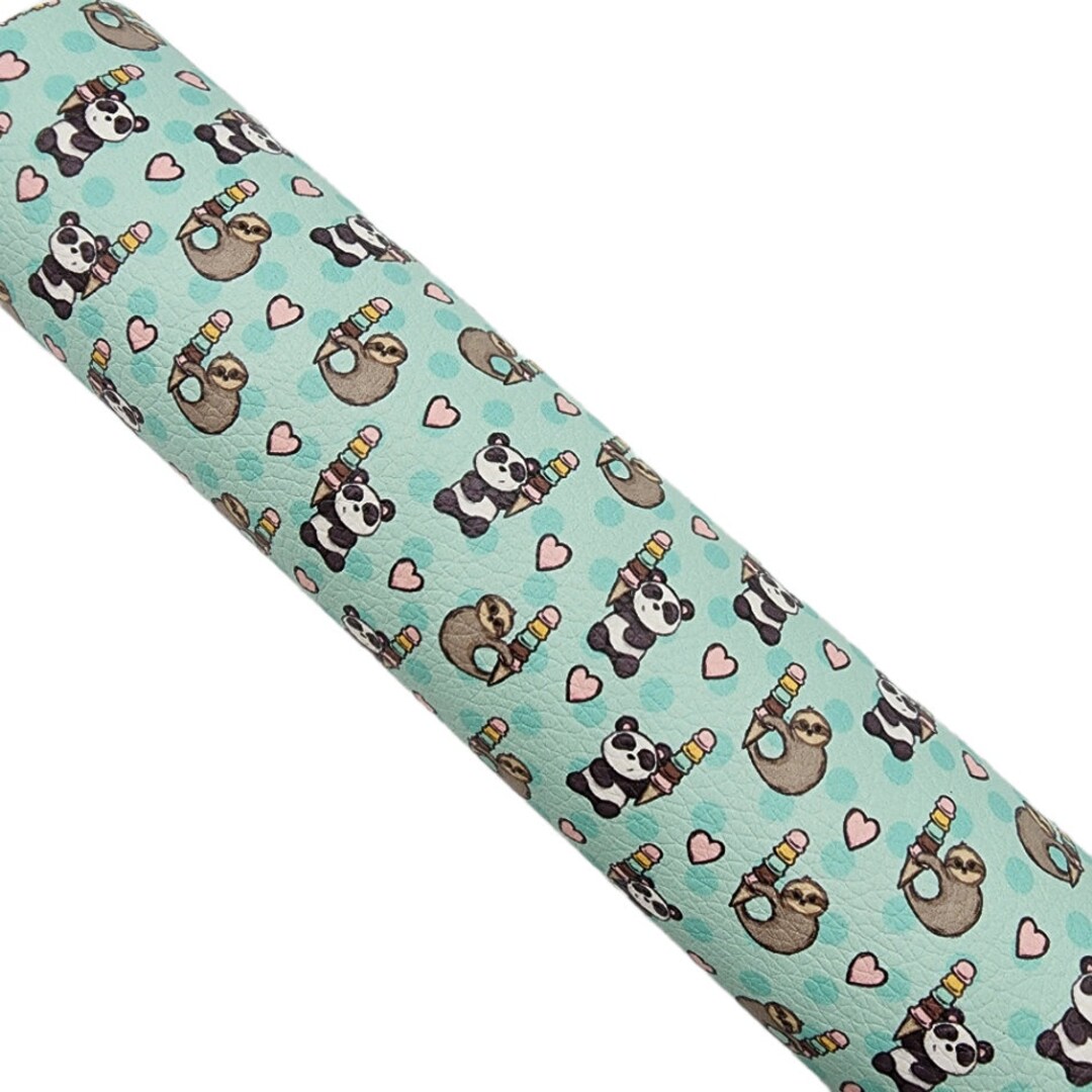 PANDA and SLOTH Faux Leather Sheet Panda and Sloth Synthetic - Etsy