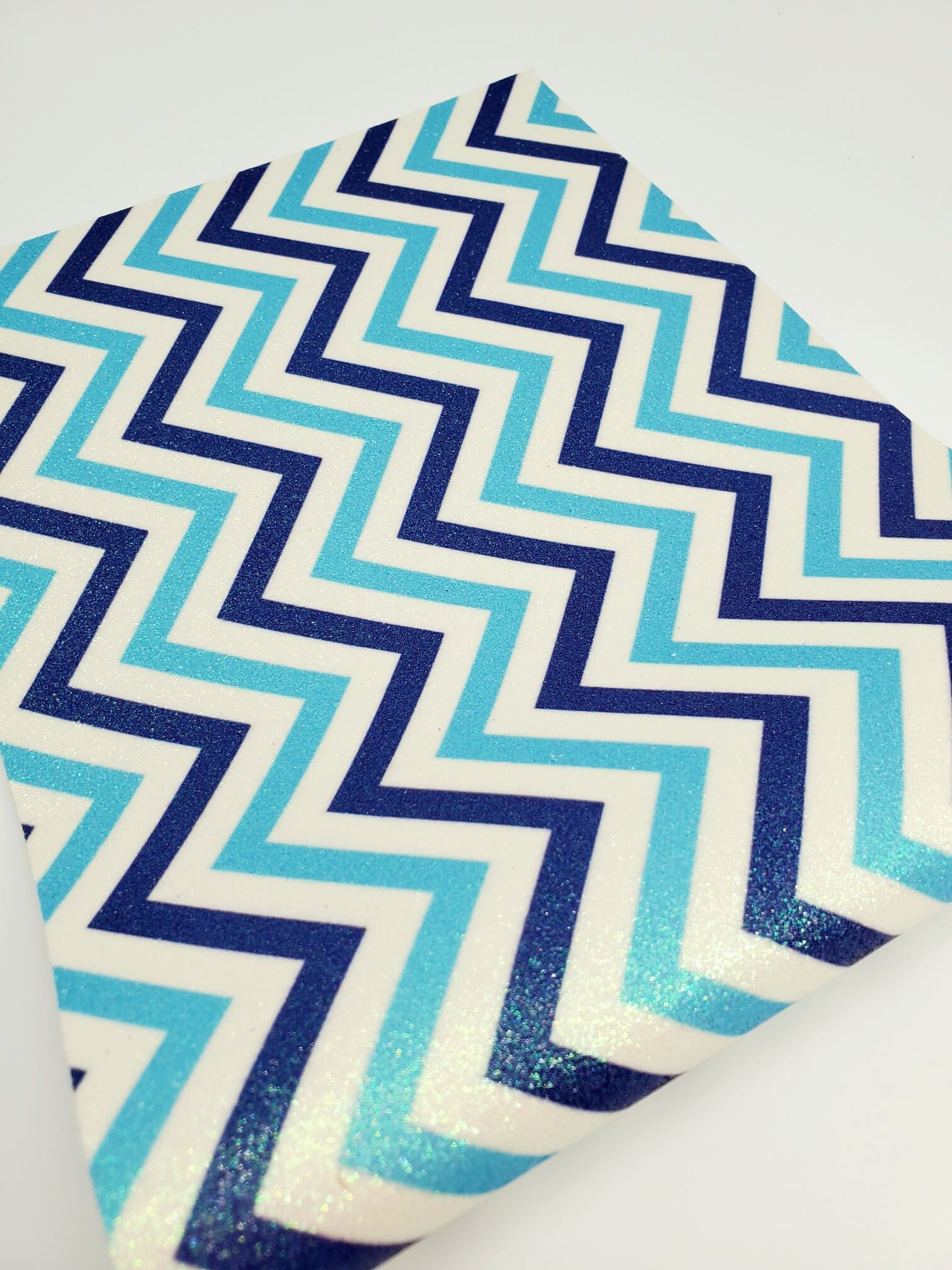 SHIMMER BLUE WHITE Chevron Soft Canvas Fabric Sheet Chevron | Etsy