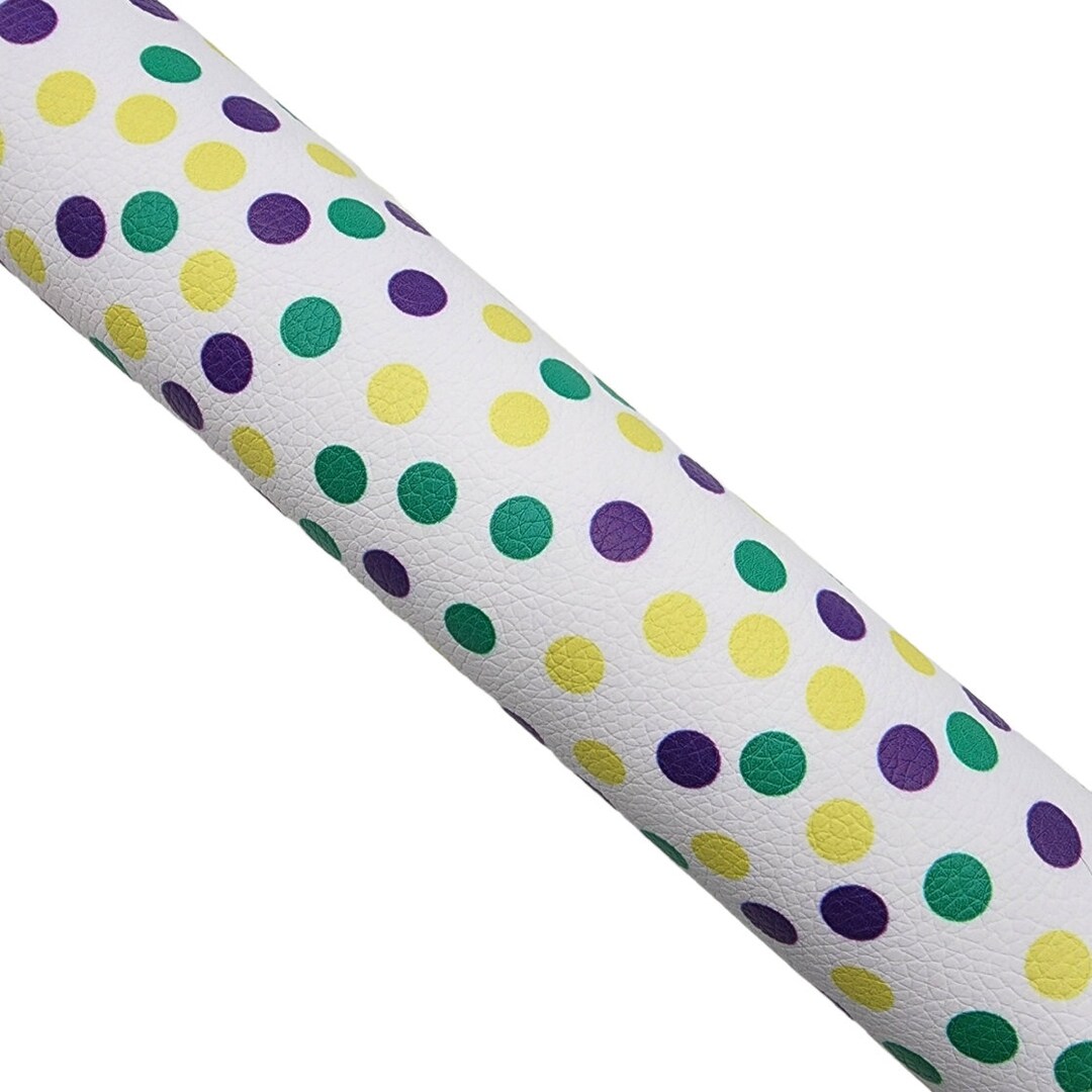 Mardi Gras Polka Dot Faux Leather Sheet: DIY Crafts - Etsy