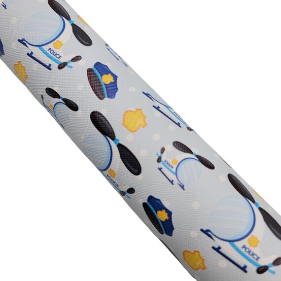POLICE HELICOPTER Faux Leather Sheet Police Fabric Sheet - Etsy