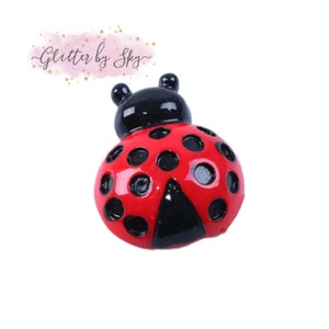 LADYBUG Flat Back 3D Resin, Ladybug Embellishment, BIY Hair Bows, DIY ...