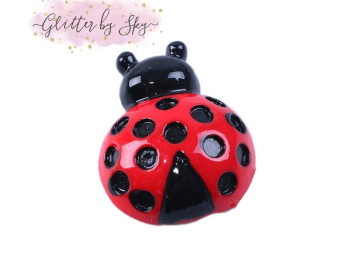 LADYBUG Flat Back 3D Resin, Ladybug Embellishment, BIY Hair Bows, DIY ...