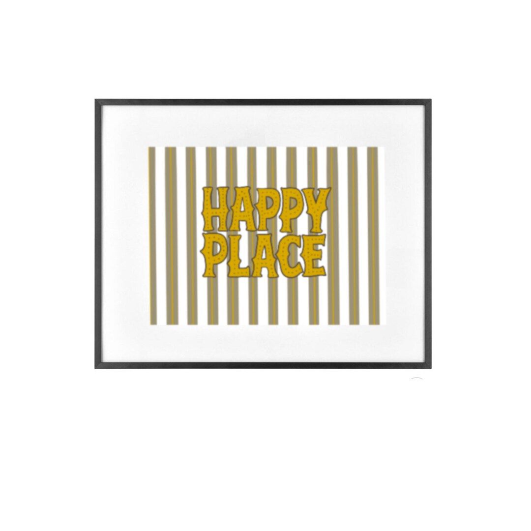 Happy Place Wall Print | Nursery Print | Wall Art Print | Typography ...