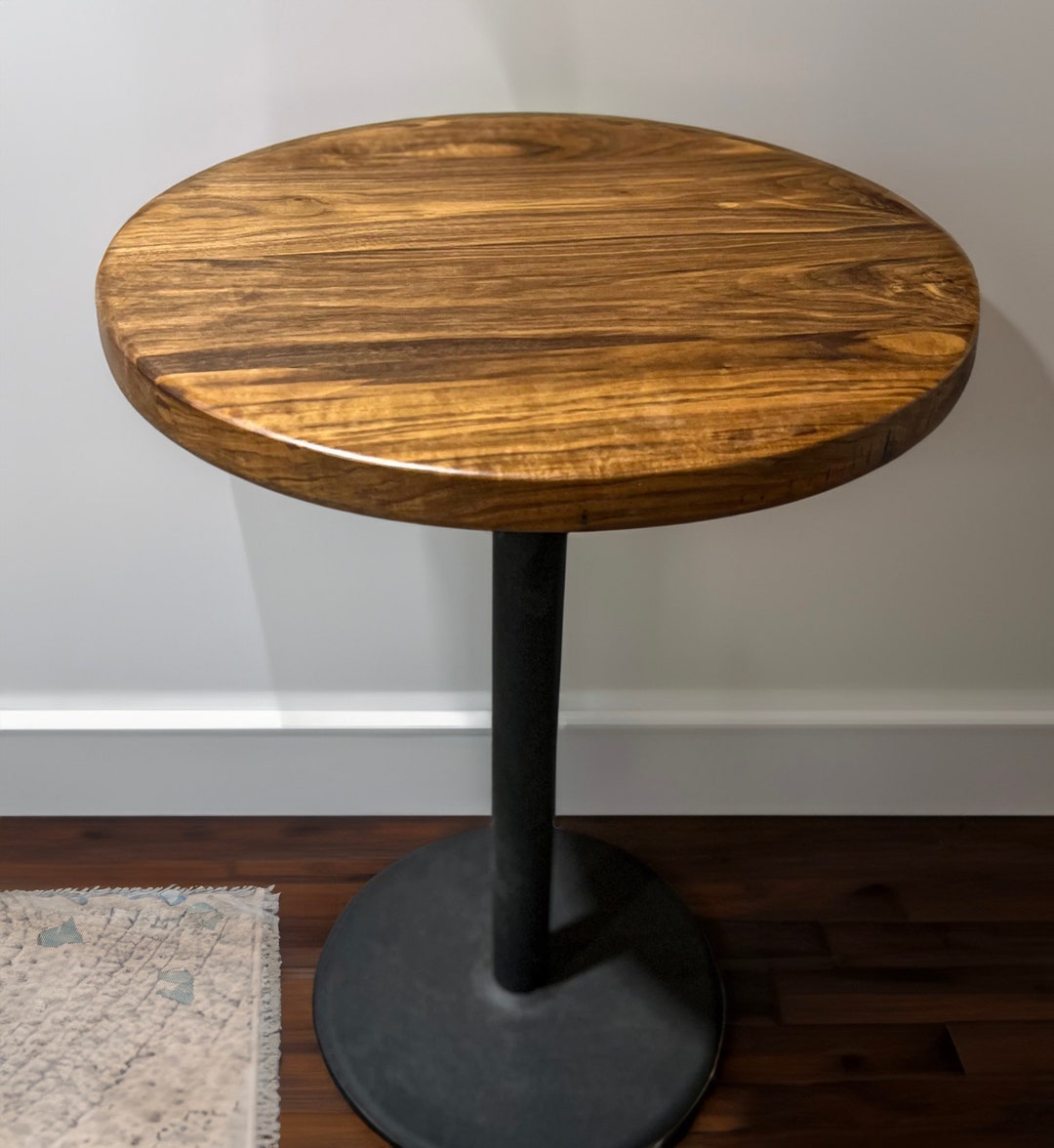 Black Walnut Round Bistro Bar Pub Style Kitchen Table Custom Handmade ...