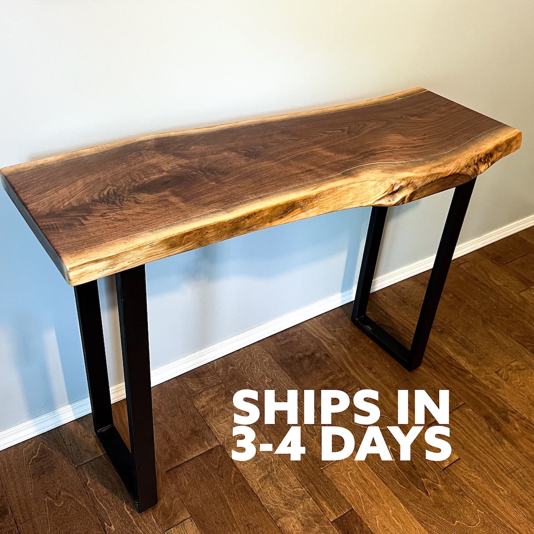 Live Edge Black Walnut Console Table 3-5 Day Shipping, Sofa Table ...
