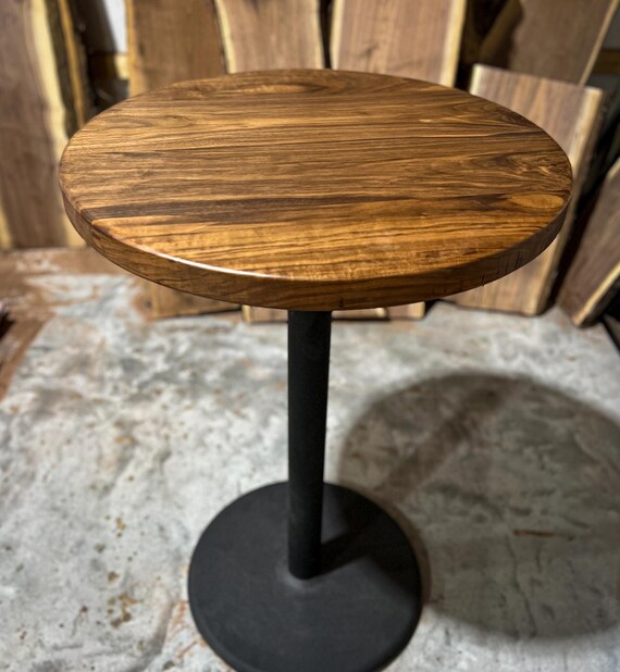 Black Walnut Round Bistro Bar Pub Style Kitchen Table Custom - Etsy