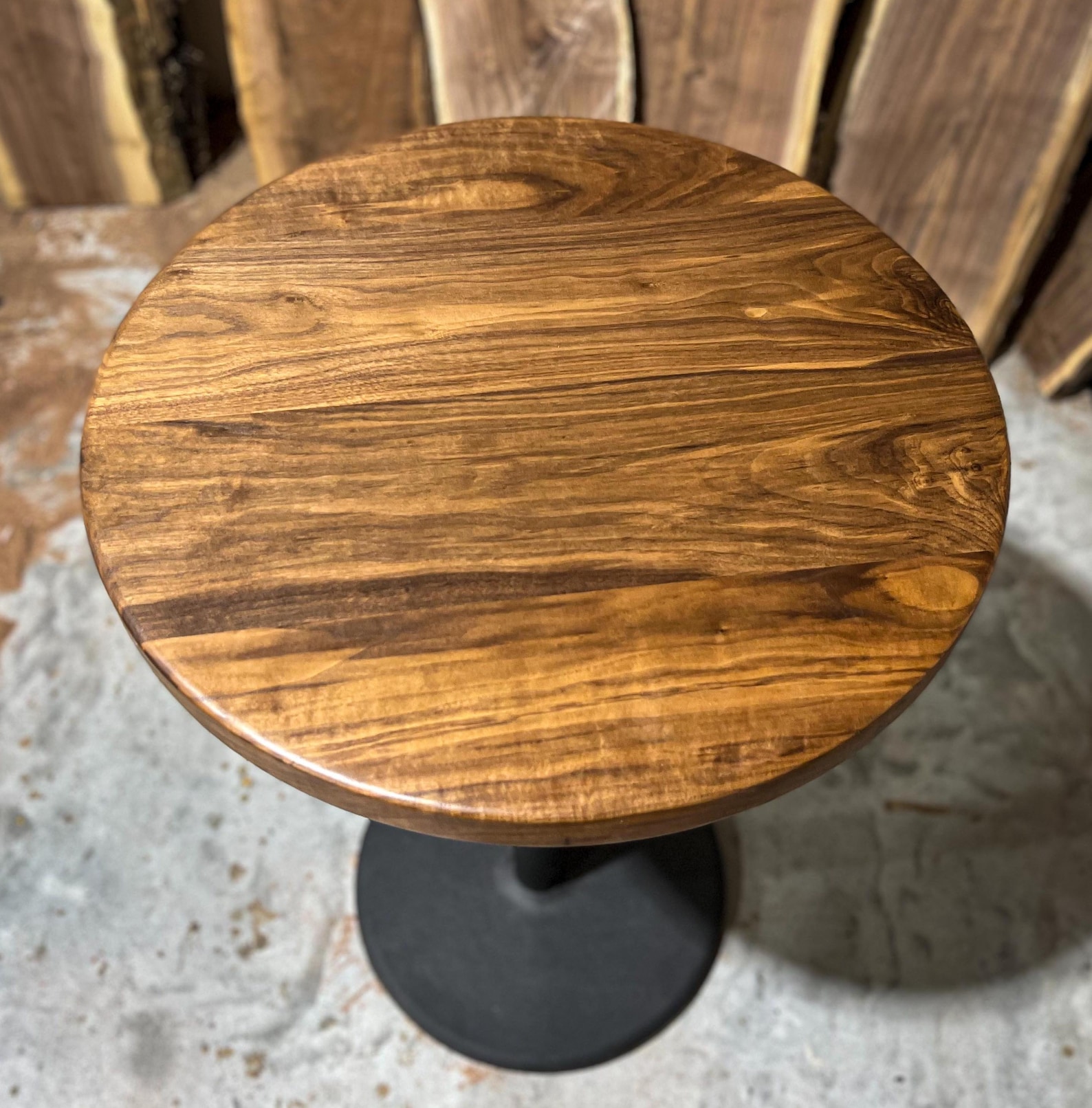 Black Walnut Round Bistro Bar Pub Style Kitchen Table Custom Handmade ...