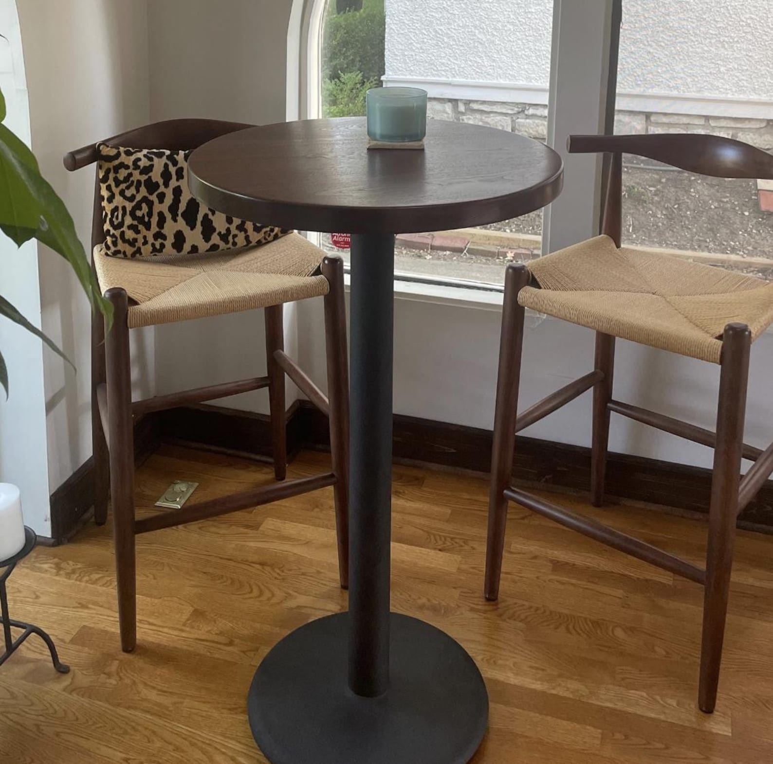 Black Walnut Round Bistro Bar Pub Style Kitchen Table Custom Handmade ...