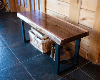 Live Edge Walnut Bench - Etsy
